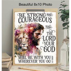 Wall Decor | Christian Art Wall Decor Be Strong And Courageous Wall Art ...
